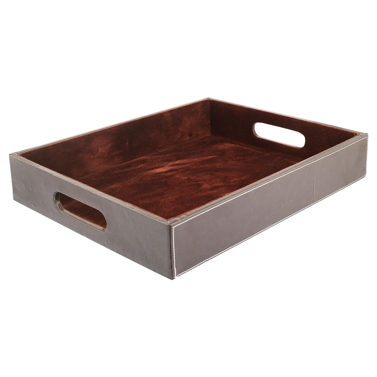 Anything & Everything Leather Serving Tray with Handles, Display Tray ...
